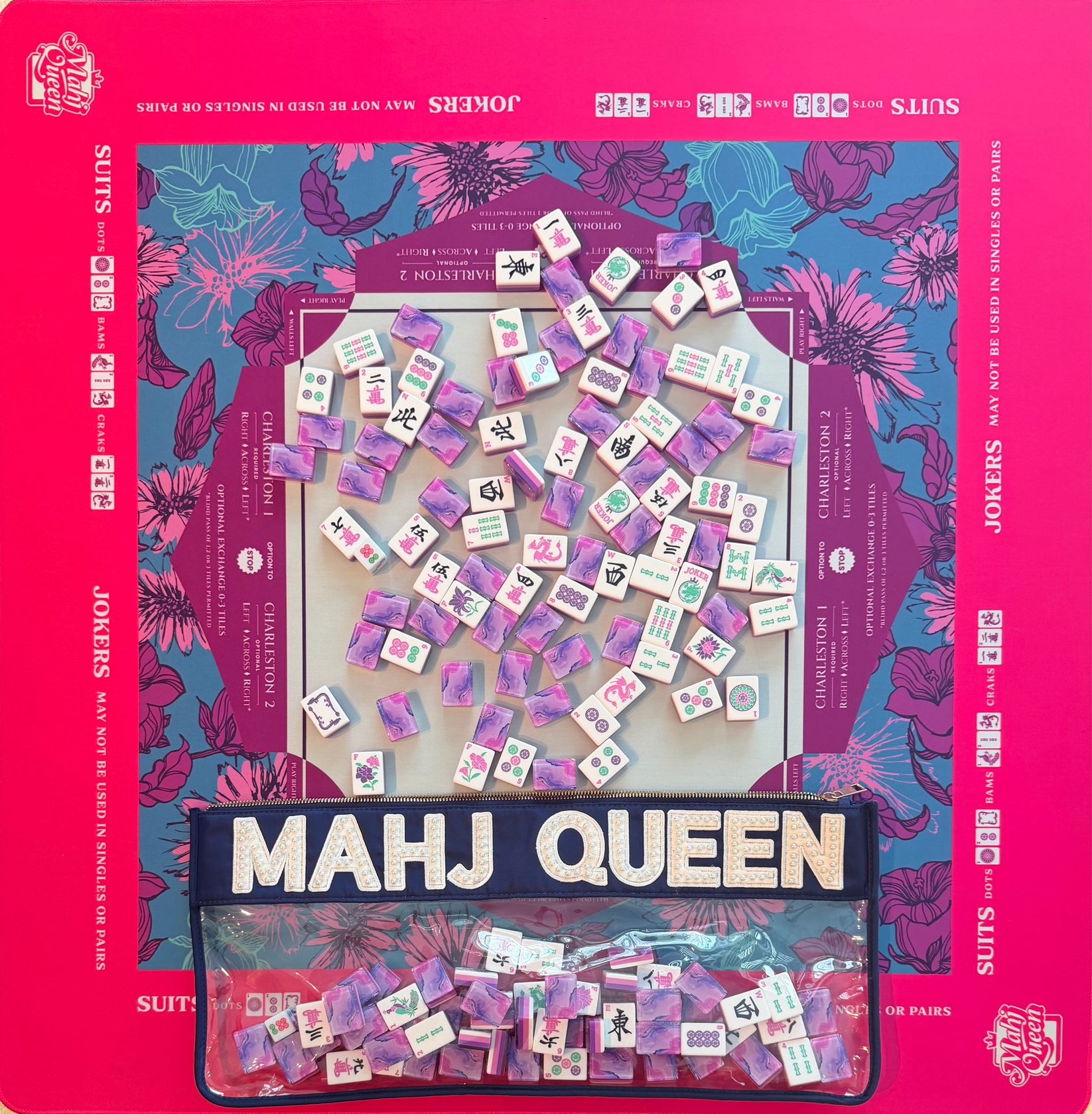 Mahj Queen Tea Party Mahjong Tiles - 4-Layer Acrylic Set
