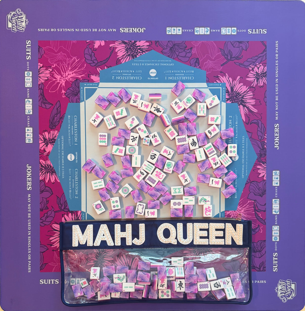 Mahj Queen Tea Party Mahjong Tiles - 4-Layer Acrylic Set