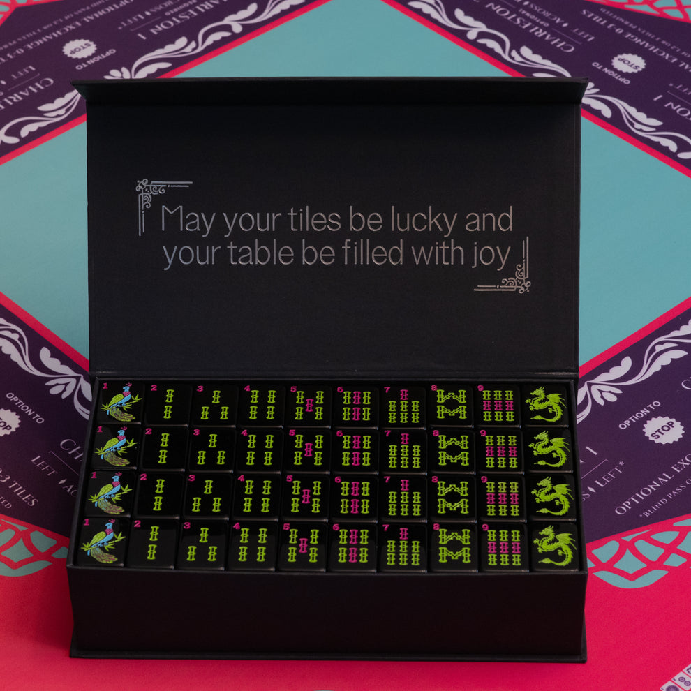 Mahj Queen Neon Daze Mahjong Tiles - 3-Layer Acrylic Set