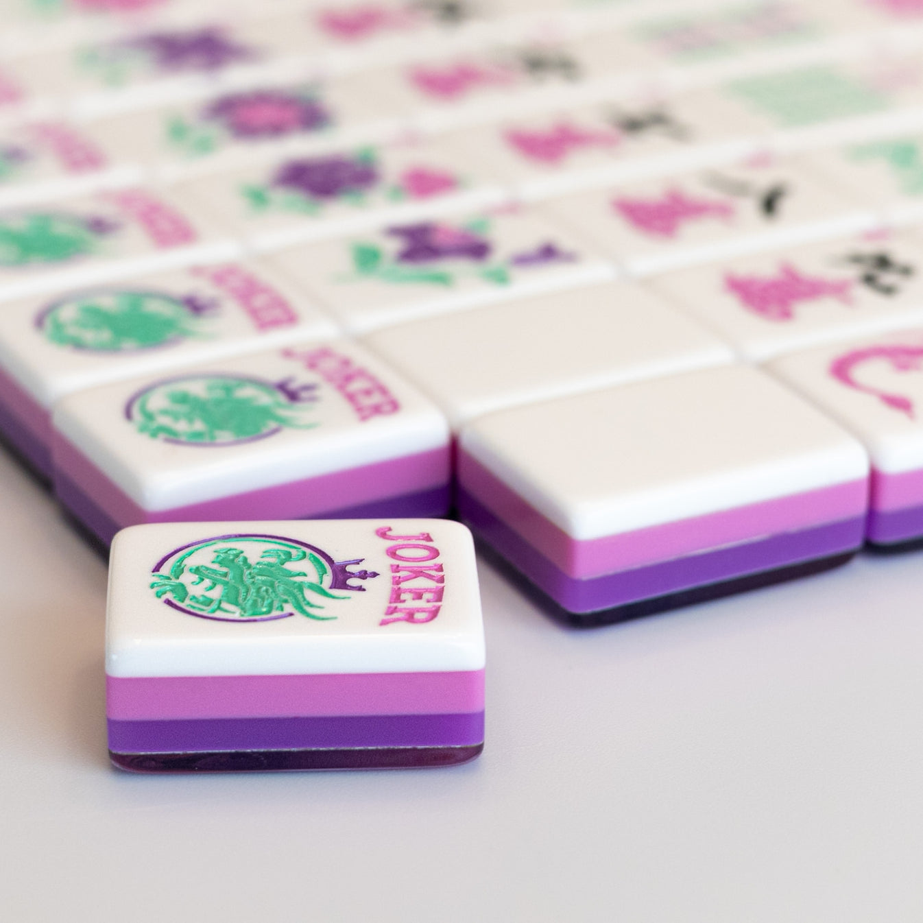 Mahj Queen Tea Party Mahjong Tiles - 4-Layer Acrylic Set