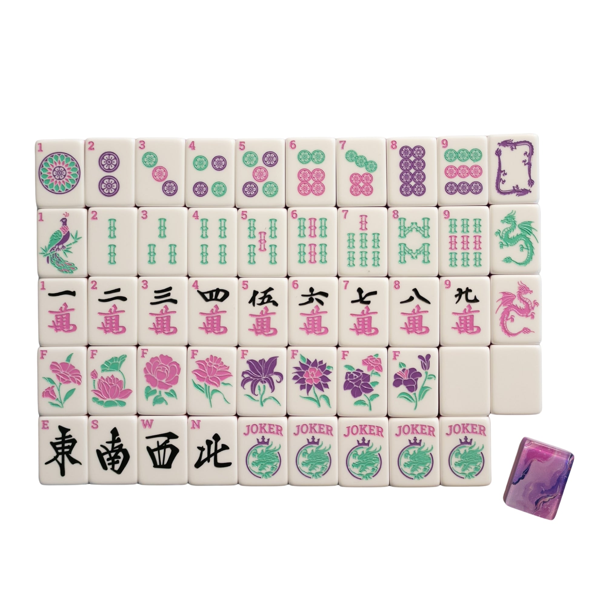 Mahj Queen Tea Party Mahjong Tiles - 4-Layer Acrylic Set