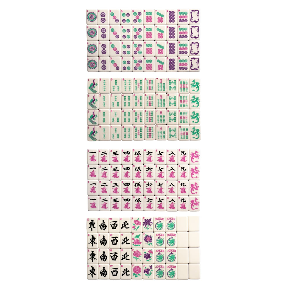 Mahj Queen Tea Party Mahjong Tiles - 4-Layer Acrylic Set